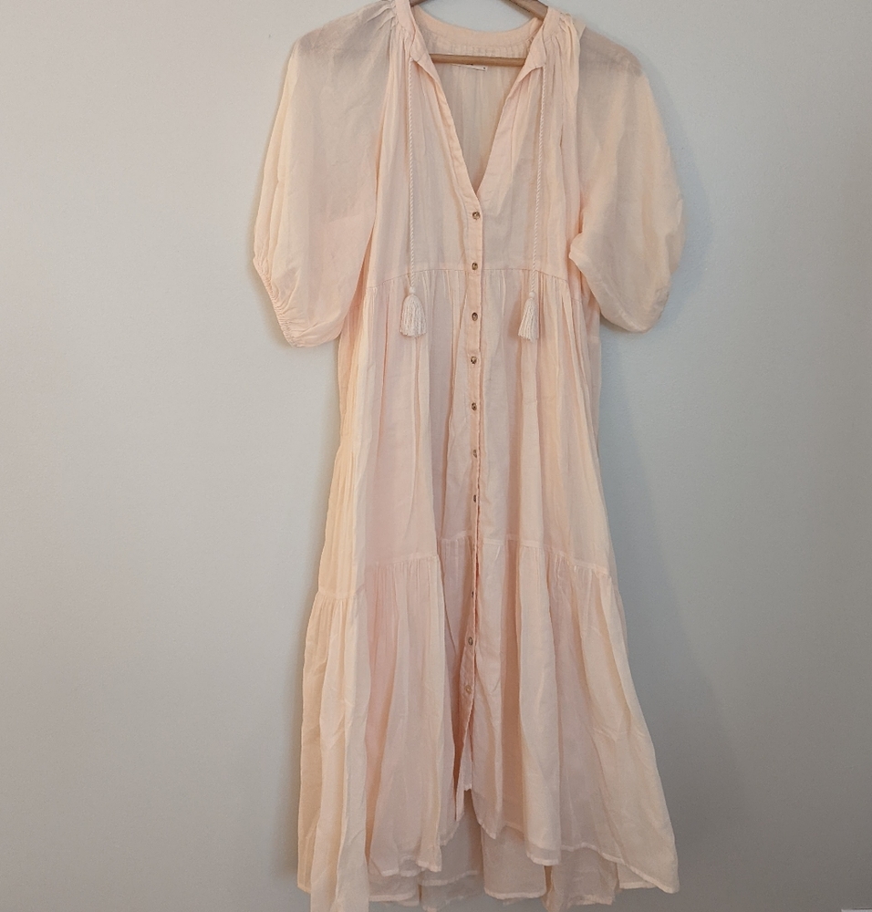 Spell & The Gypsy Peach Honey Smock Dress Medium - Gem